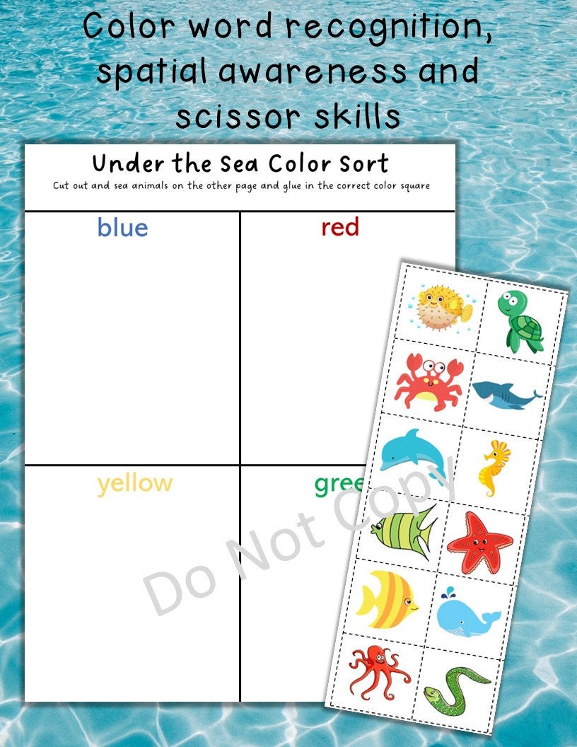 Preschool Under the Sea Themed Worksheets Digital Download - Etsy
