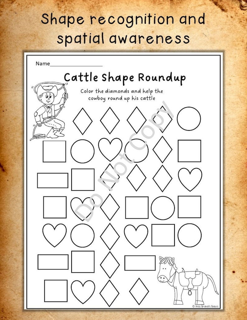 Preschool Wild West Themed Worksheets Digital Download - Etsy