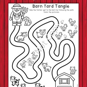 Preschool Farm Themed Worksheets Digital Download - Etsy
