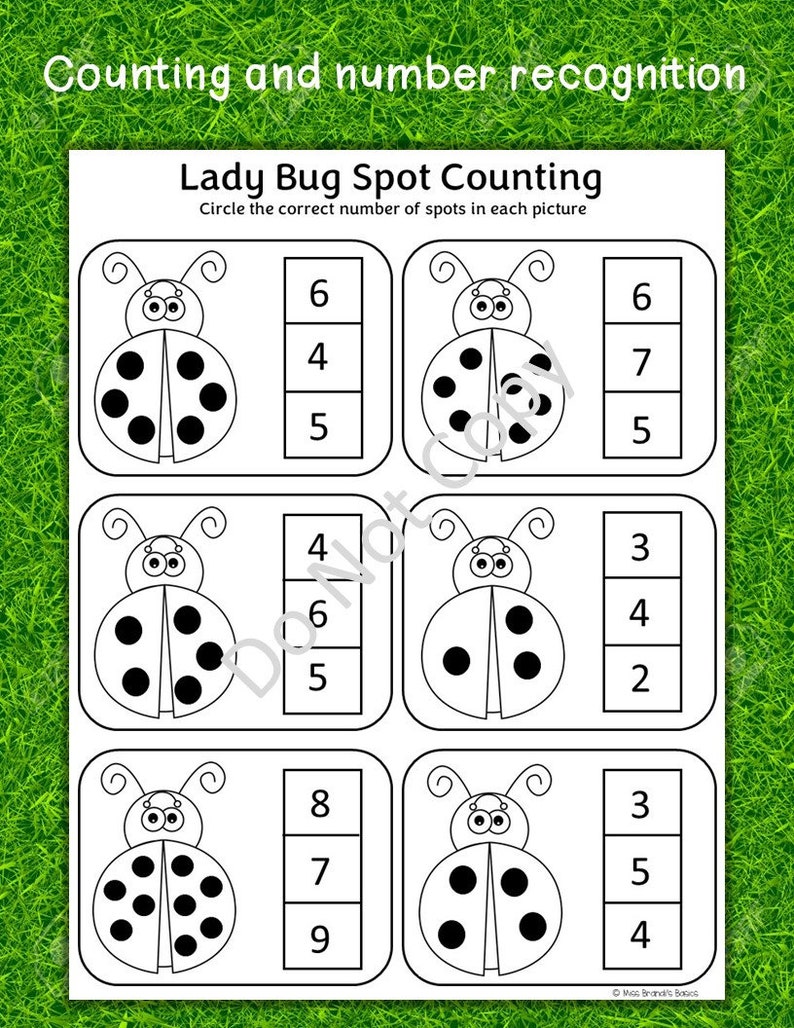 Preschool Bug Themed Worksheets Digital Download - Etsy