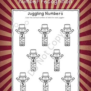Preschool Circus Themed Worksheets Digital Download - Etsy