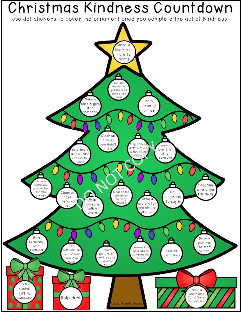 Christmas Kindness Countdown - Etsy