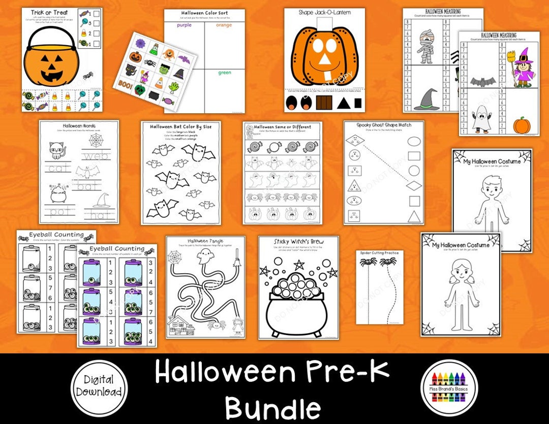Halloween Worksheet Bundle - Etsy