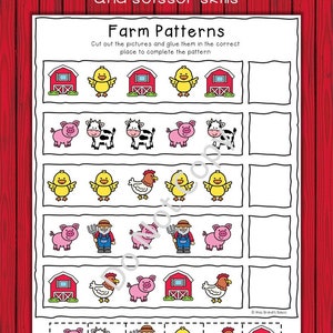 Preschool Farm Themed Worksheets Digital Download - Etsy