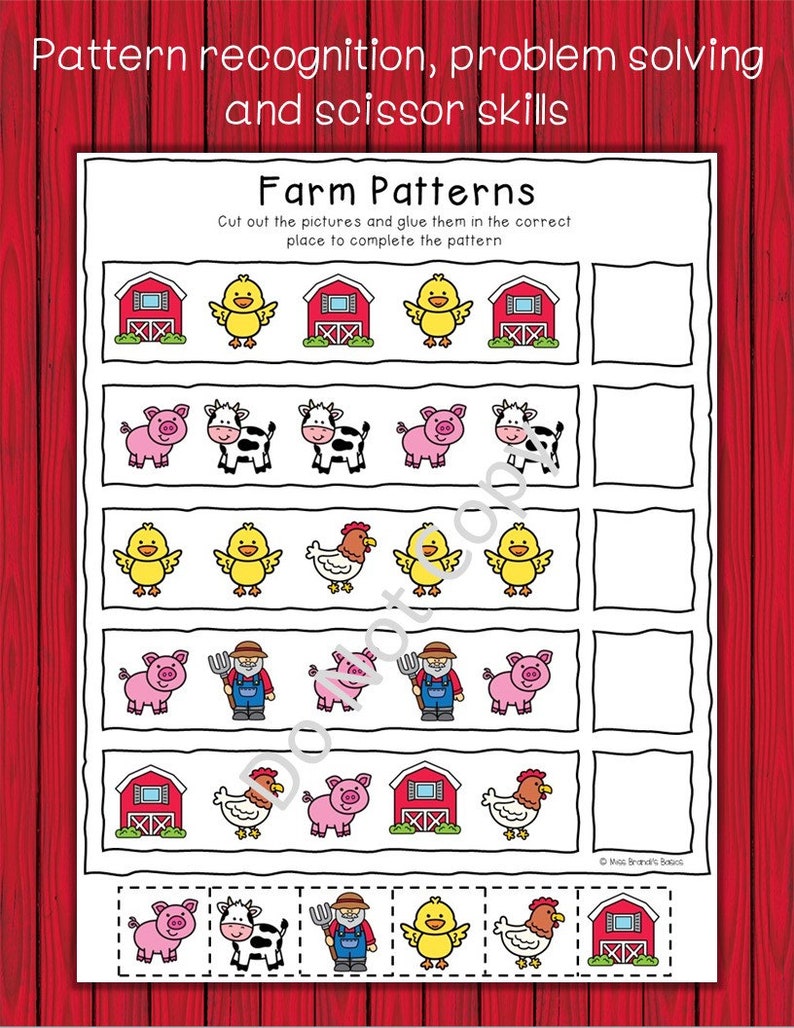 Preschool Farm Themed Worksheets Digital Download - Etsy