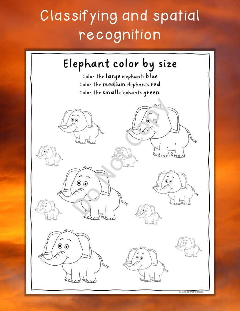 Preschool Safari Themed Worksheets Digital Download - Etsy