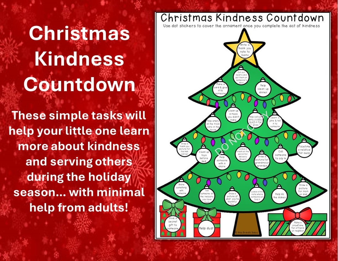 Christmas Kindness Countdown - Etsy
