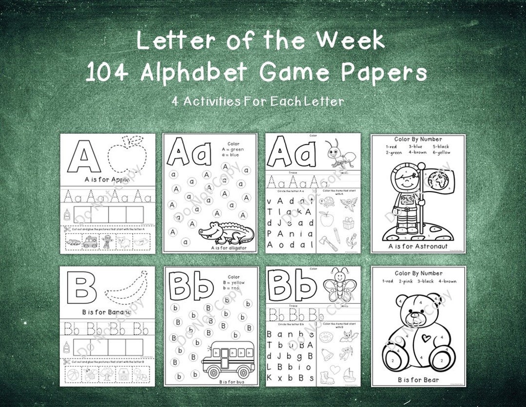 104 Letter of the Week Alphabet Digital Download Worksheets - Etsy