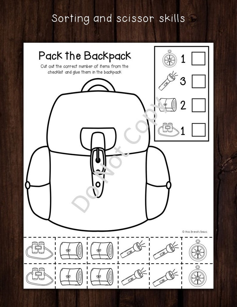 Preschool Camping Themed Worksheets Digital Download - Etsy