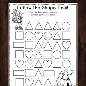 Preschool Camping Themed Worksheets Digital Download - Etsy