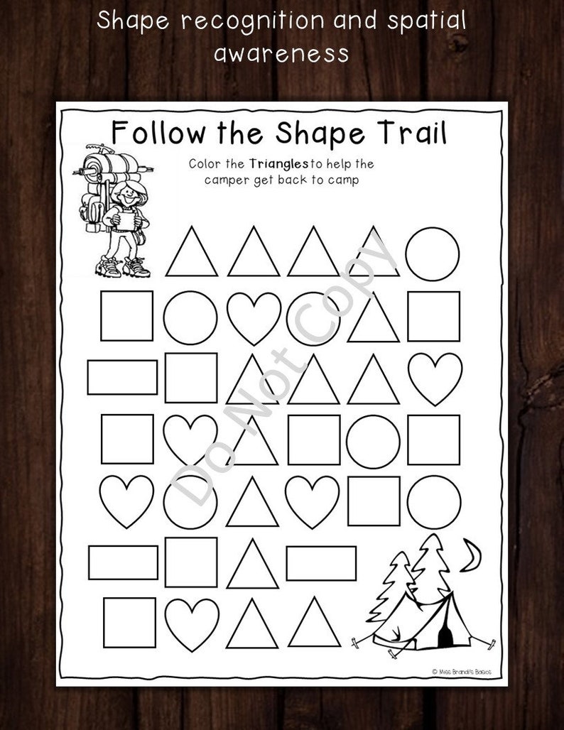 Preschool Camping Themed Worksheets Digital Download - Etsy