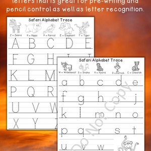 Preschool Safari Themed Worksheets Digital Download - Etsy