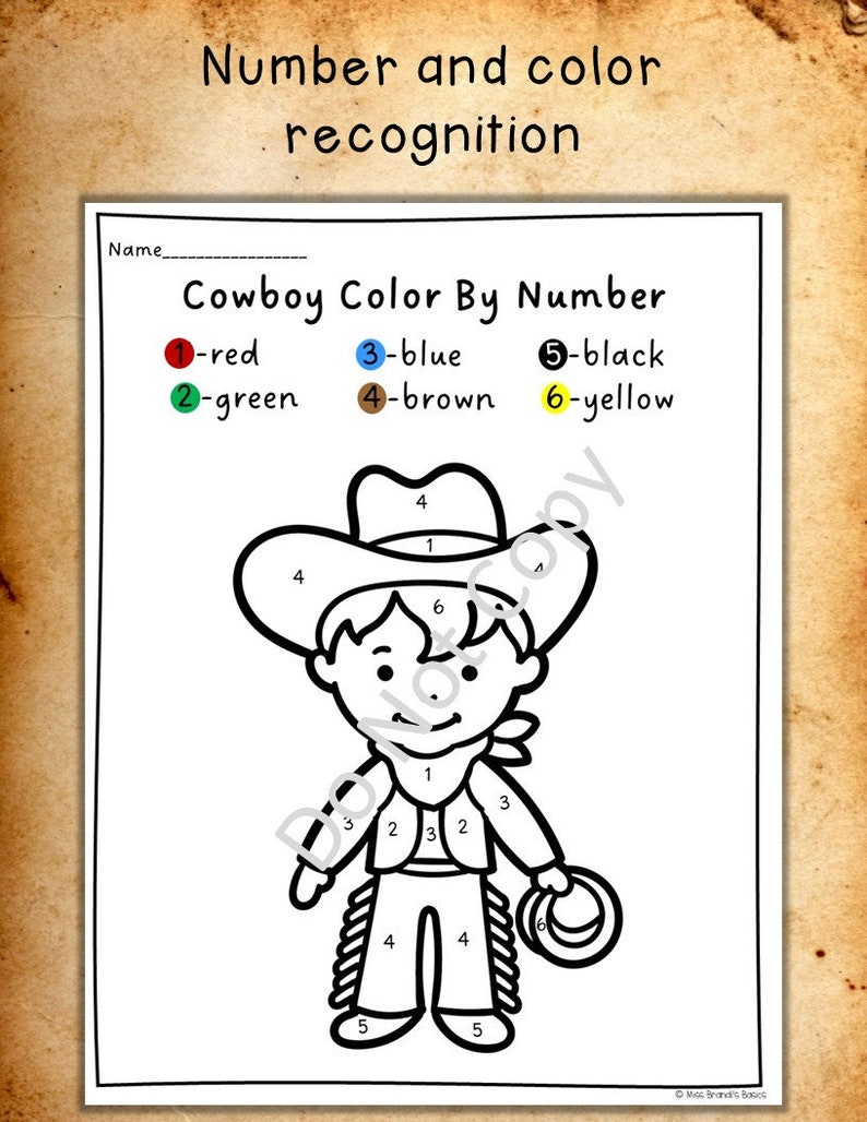 Preschool Wild West Themed Worksheets Digital Download - Etsy
