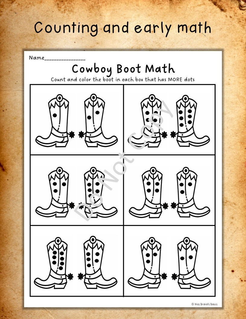 Preschool Wild West Themed Worksheets Digital Download - Etsy