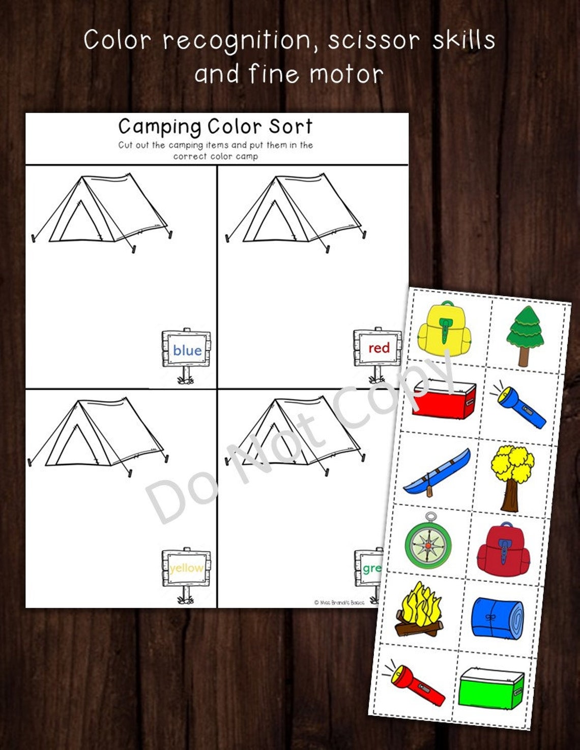 Preschool Camping Themed Worksheets Digital Download - Etsy
