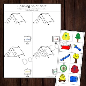 Preschool Camping Themed Worksheets Digital Download - Etsy