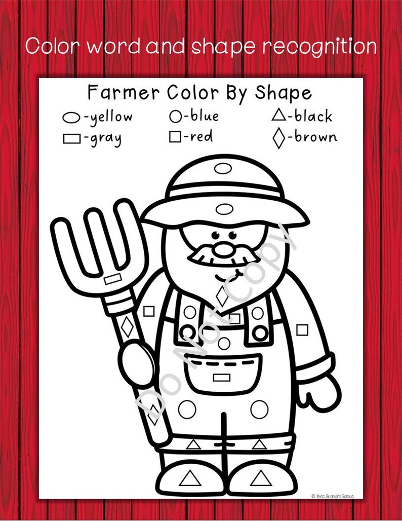 Preschool Farm Themed Worksheets Digital Download - Etsy