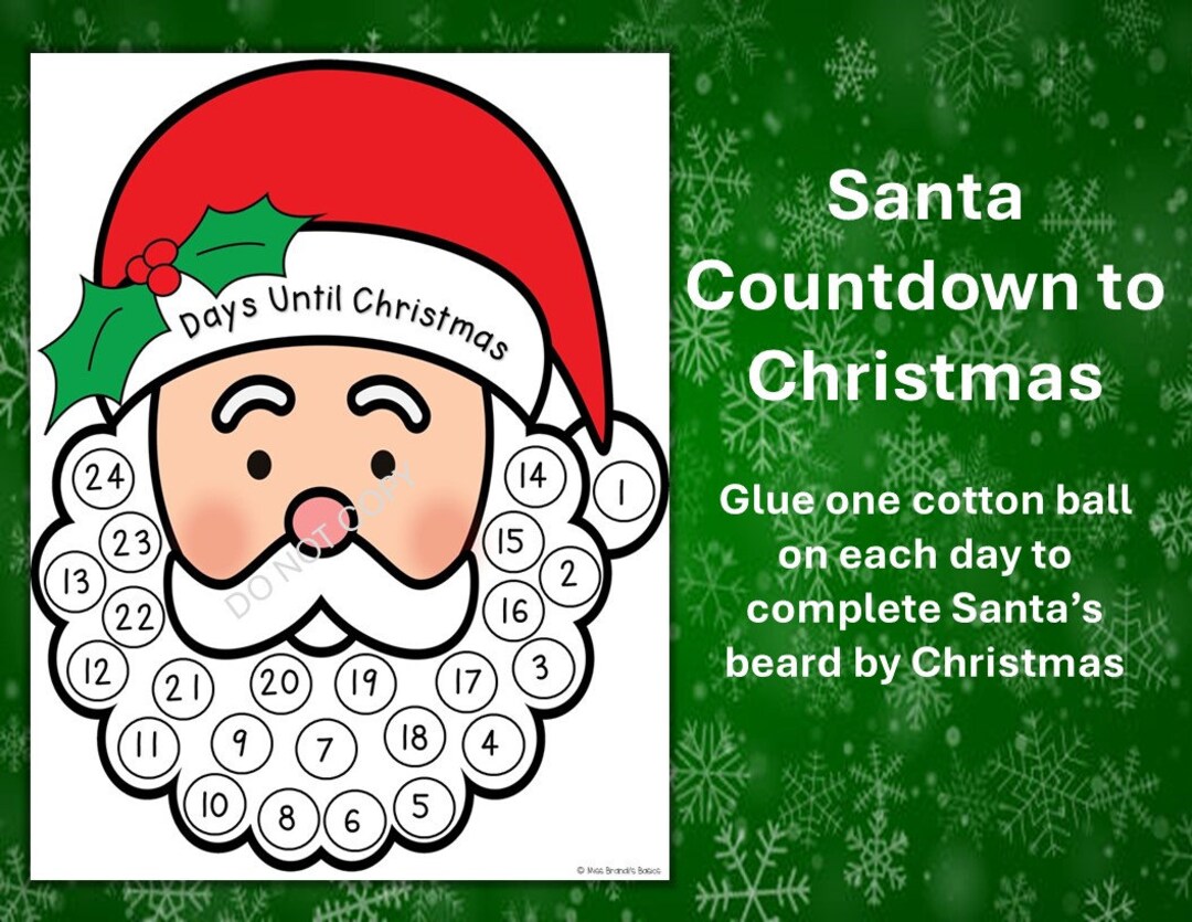 Santa Countdown to Christmas - Etsy