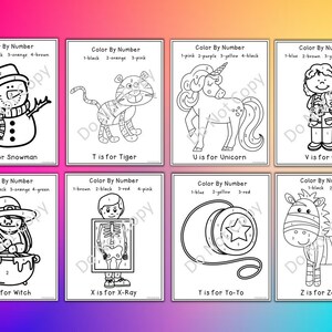 Letter of the Week Color by Number Digital Download - Etsy