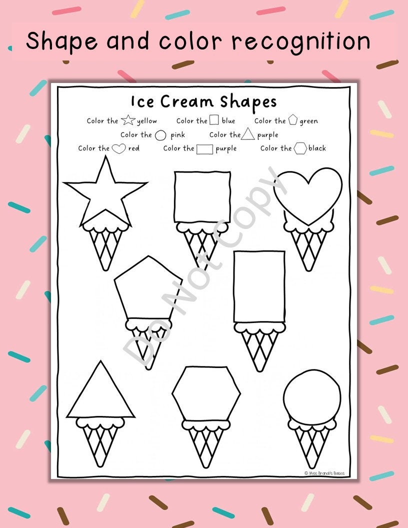 Preschool Sweet Treat Themed Worksheets Digital Download - Etsy