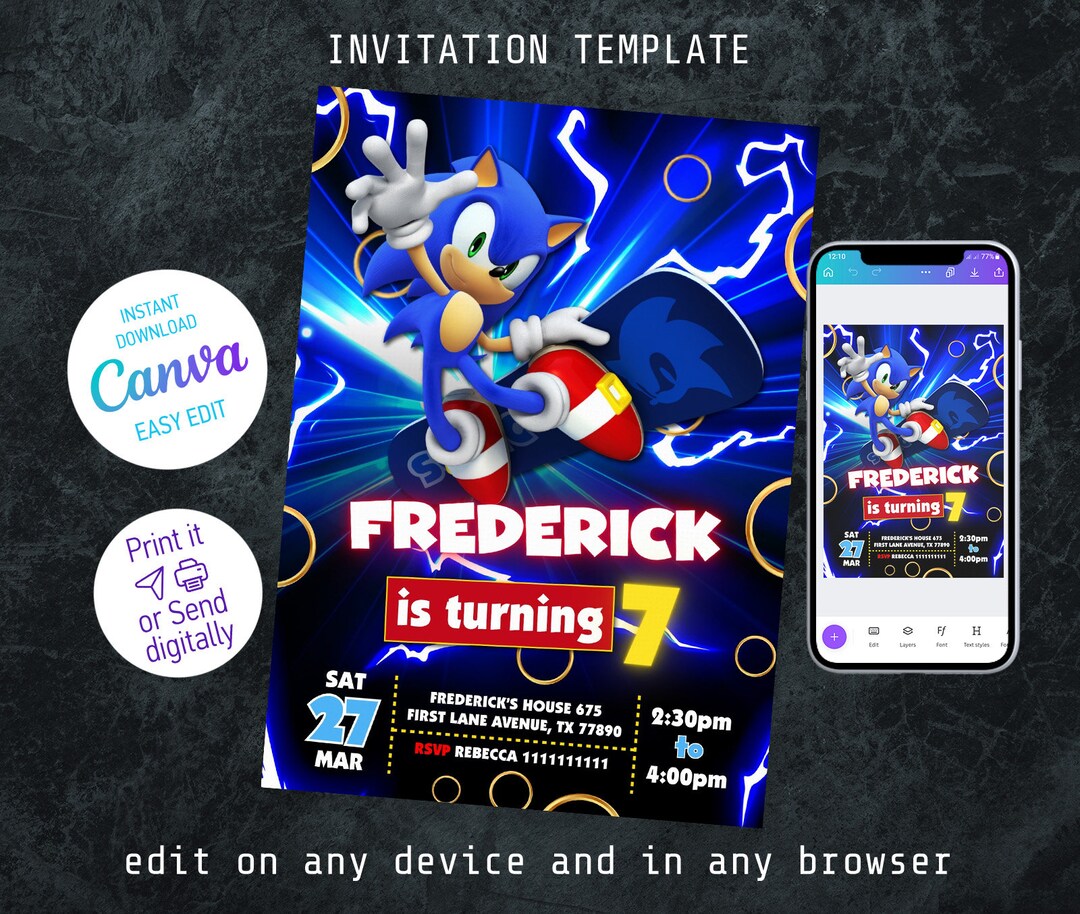 Printable Birthday Invitation, Gamer Invitation, Editable Invite ...