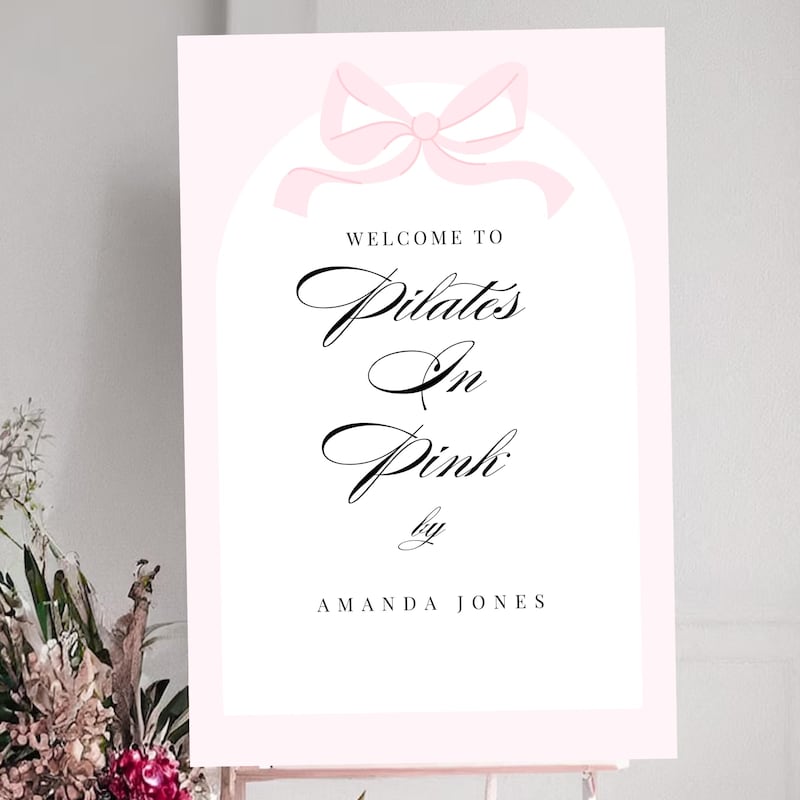 Pilates in Pink Sign - Etsy UK