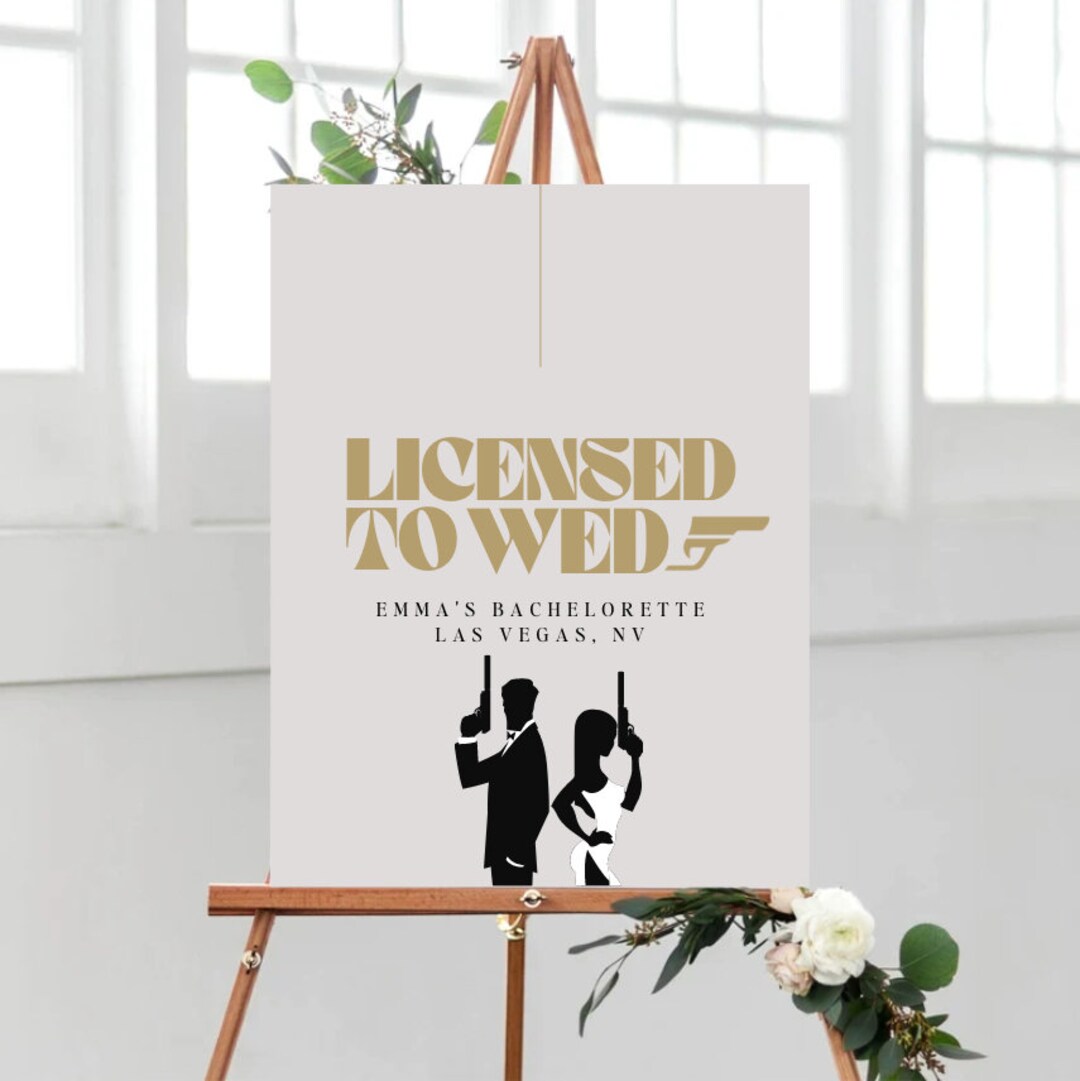Bond Girl Bachelorette Welcome Sign: Editable 007 Theme (digital ...
