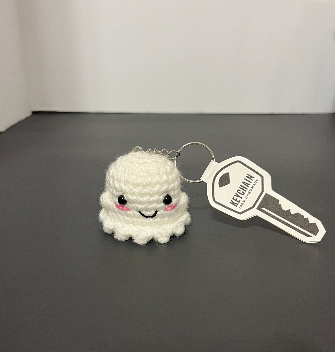 Amigurumi Ghost Keychains for Keys, Backpacks, Purses, Lunch Bags ...