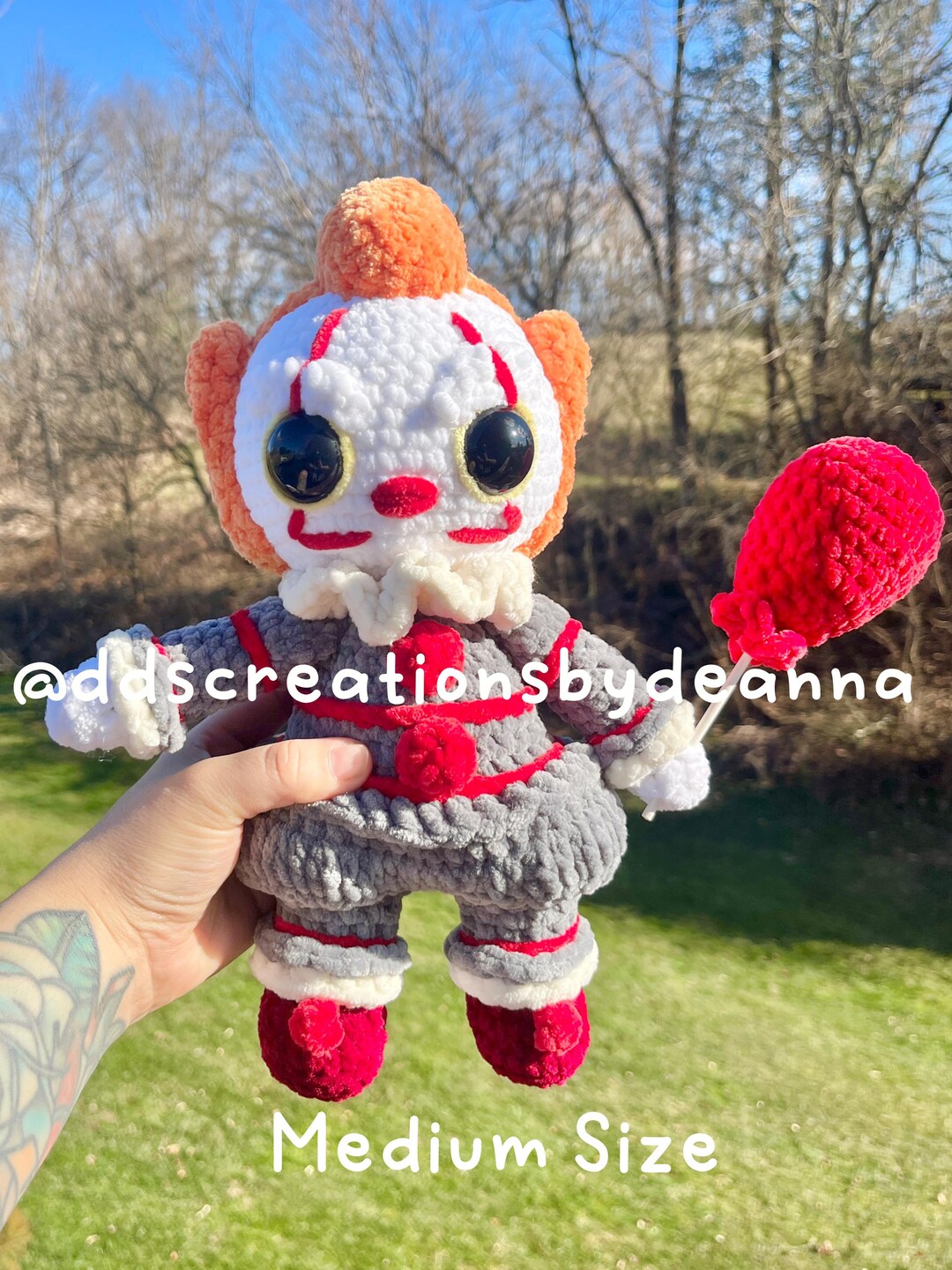 Dancing Clown Crochet Plushie | IT Clown Movie Character Plush | Clown ...