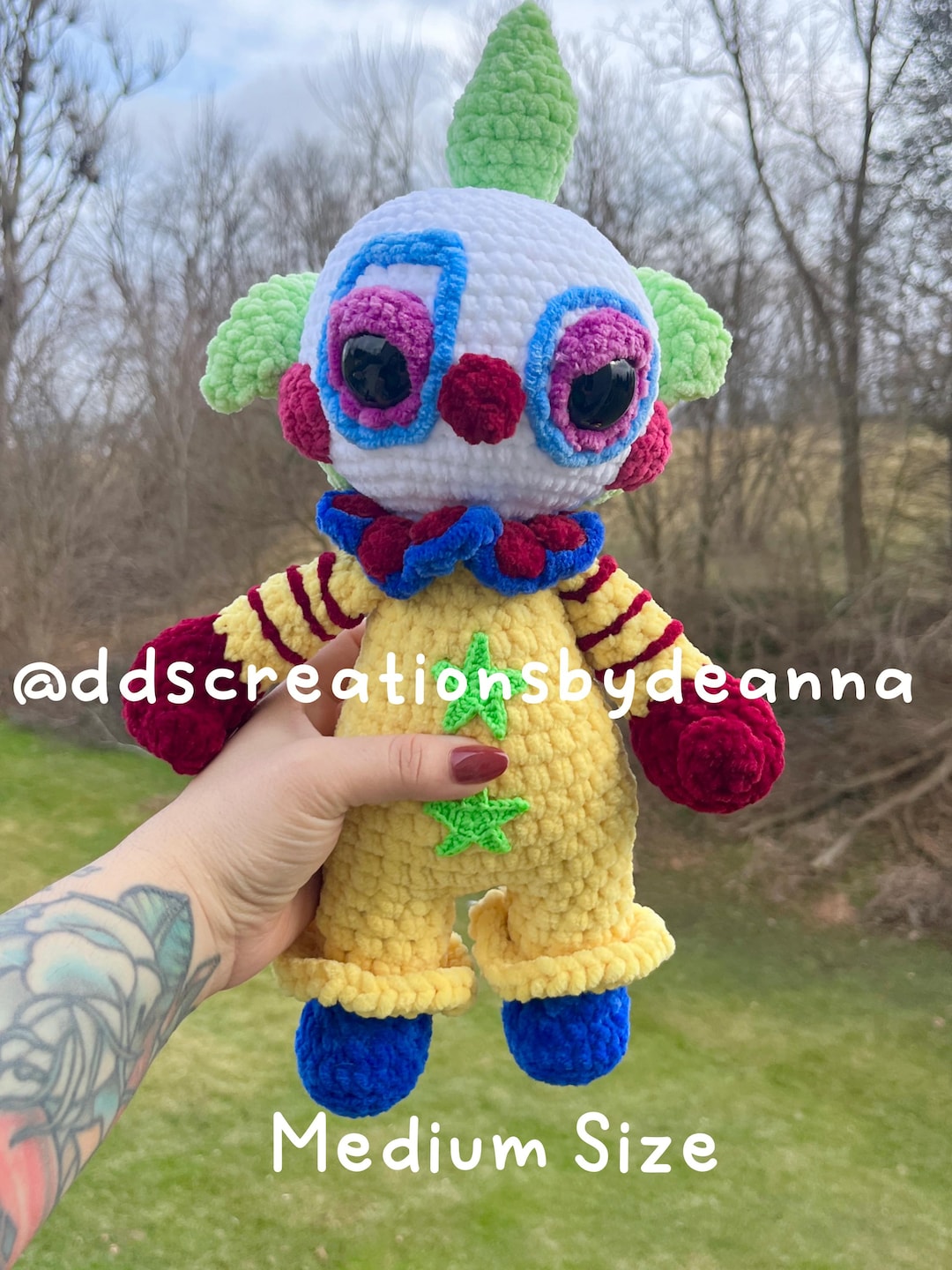 Short Clown Crochet Plushie | Clown Movie Character Plush | Slasher ...