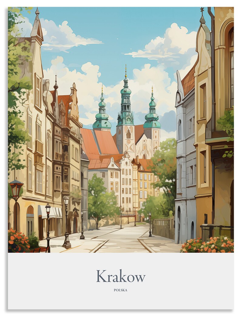 Krakow Print Krakow Poster Krakow Gift Poland Souvenir Krakow Wall Art ...