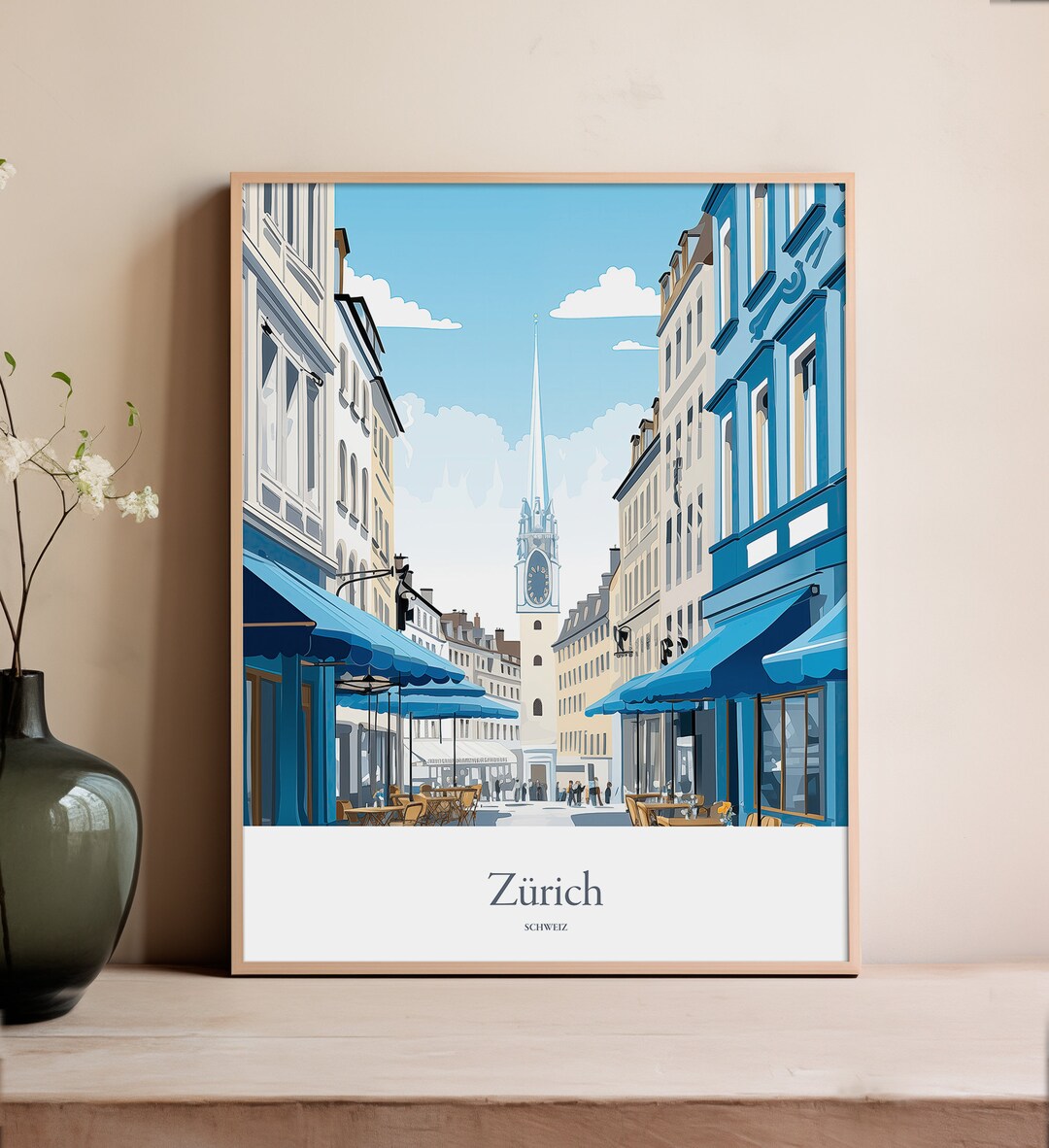Zurich Print Zurich Poster Zurich Gift Switzerland Souvenir Zurich Wall ...