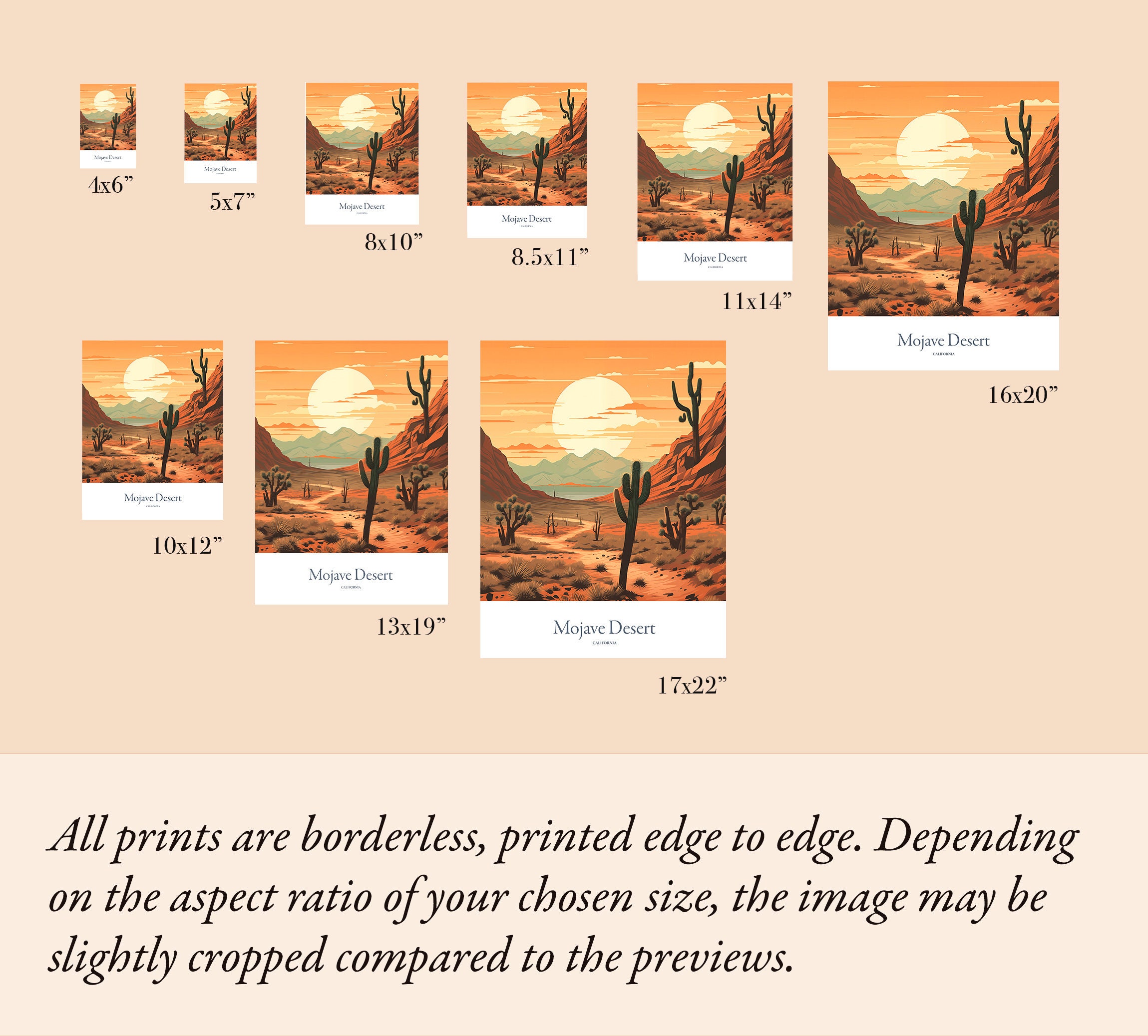 Mojave Desert Print Mojave Desert Poster Mojave Desert Gift California ...