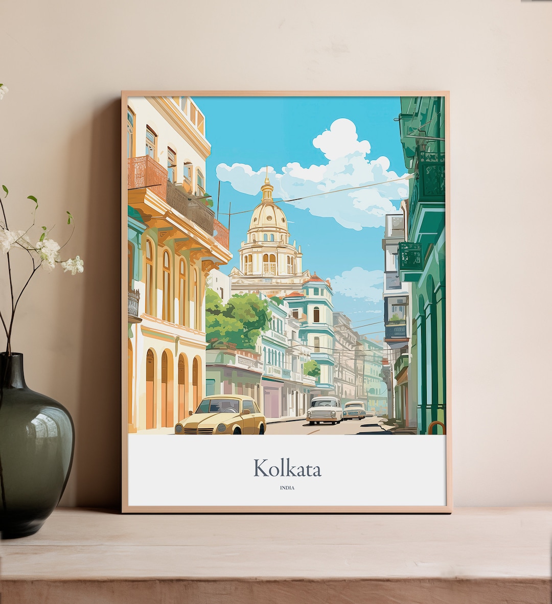 Kolkata Print Kolkata Poster Kolkata Gift India Souvenir Kolkata Wall ...