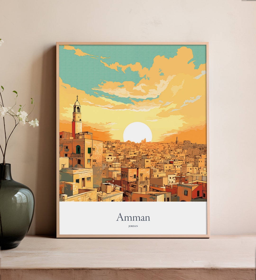 Amman Print Amman Poster Amman Gift Jordan Souvenir Amman Wall Art ...