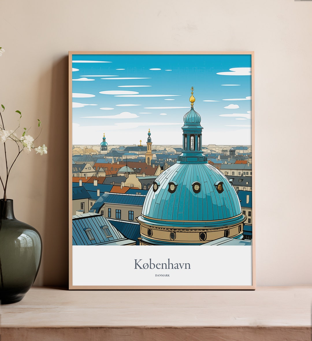 Copenhagen Print Copenhagen Poster Copenhagen Gift Denmark Souvenir ...