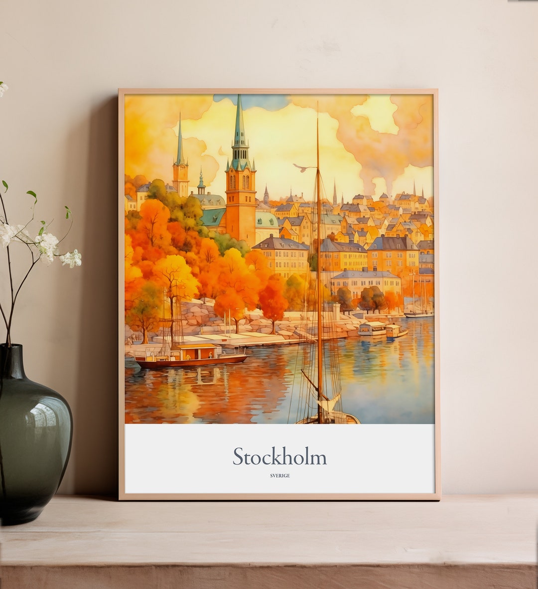 Stockholm Print Stockholm Poster Stockholm Gift Sweden Souvenir ...