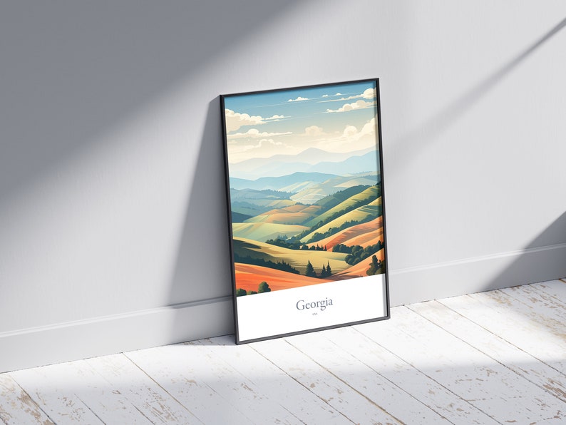 Georgia Print Georgia Poster Georgia Gift USA Souvenir Georgia Wall Art ...