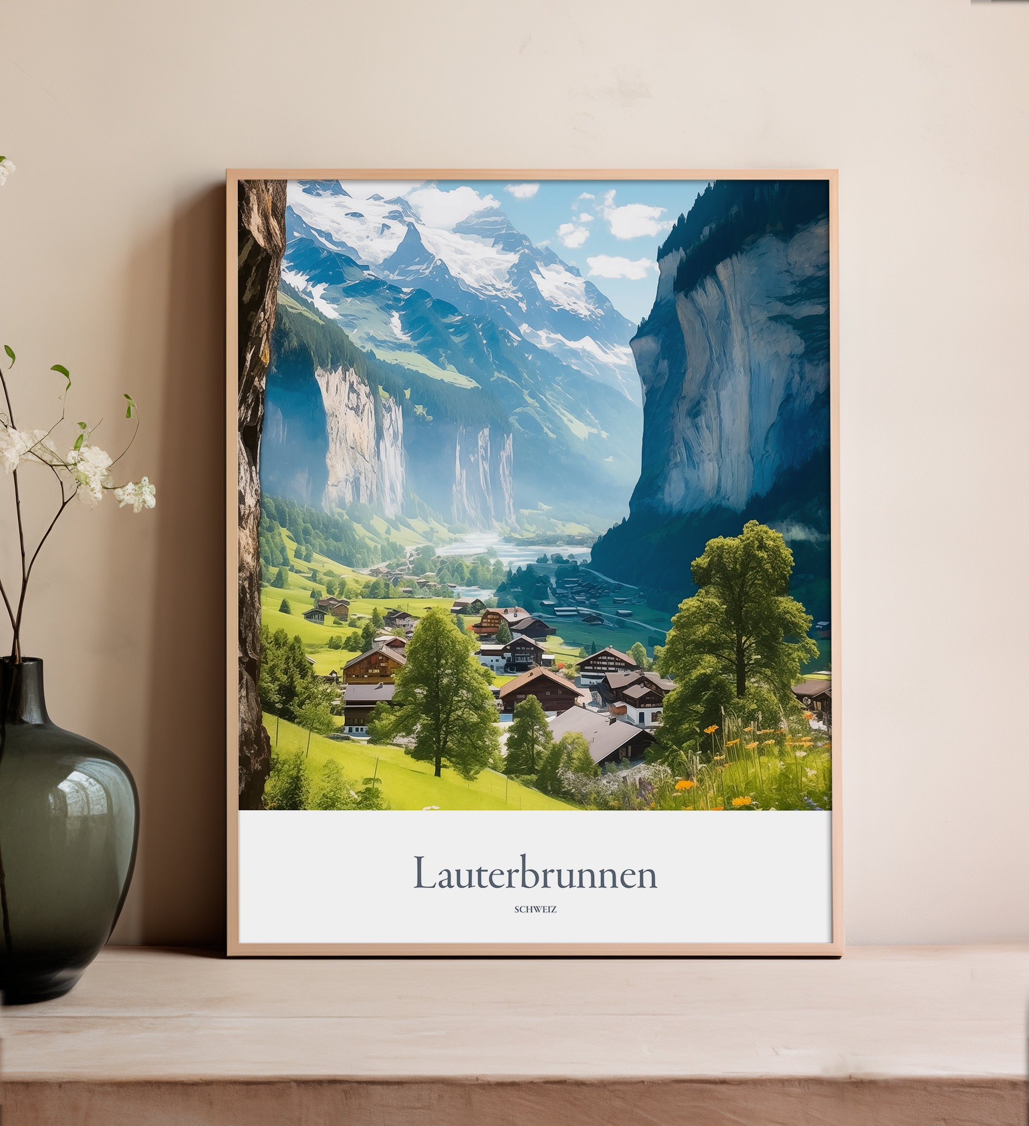 Lauterbrunnen Print Lauterbrunnen Poster Lauterbrunnen Gift Switzerland ...