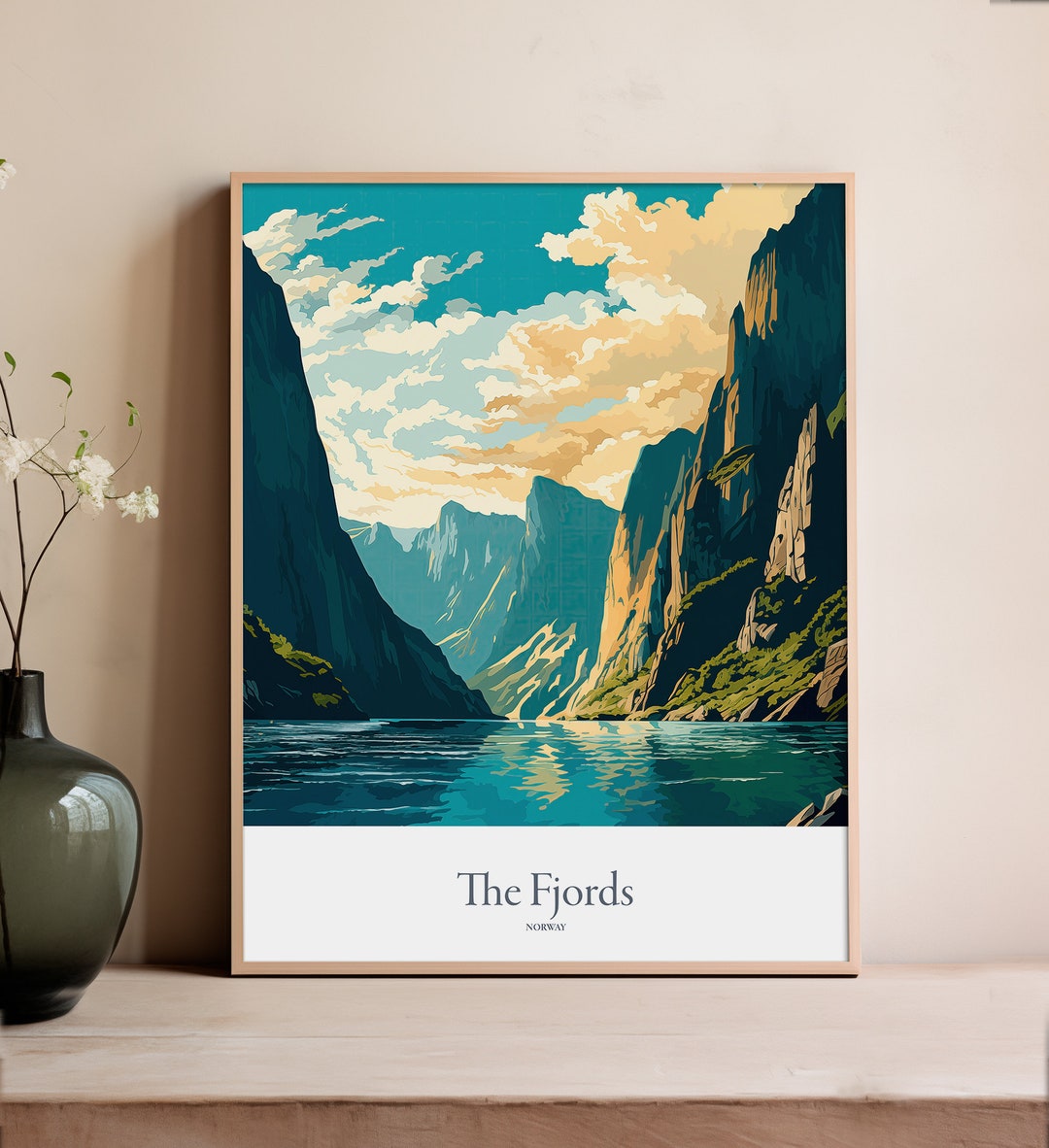 Fjords Print Fjords Poster Fjords Gift Norway Souvenir Fjords Wall Art ...