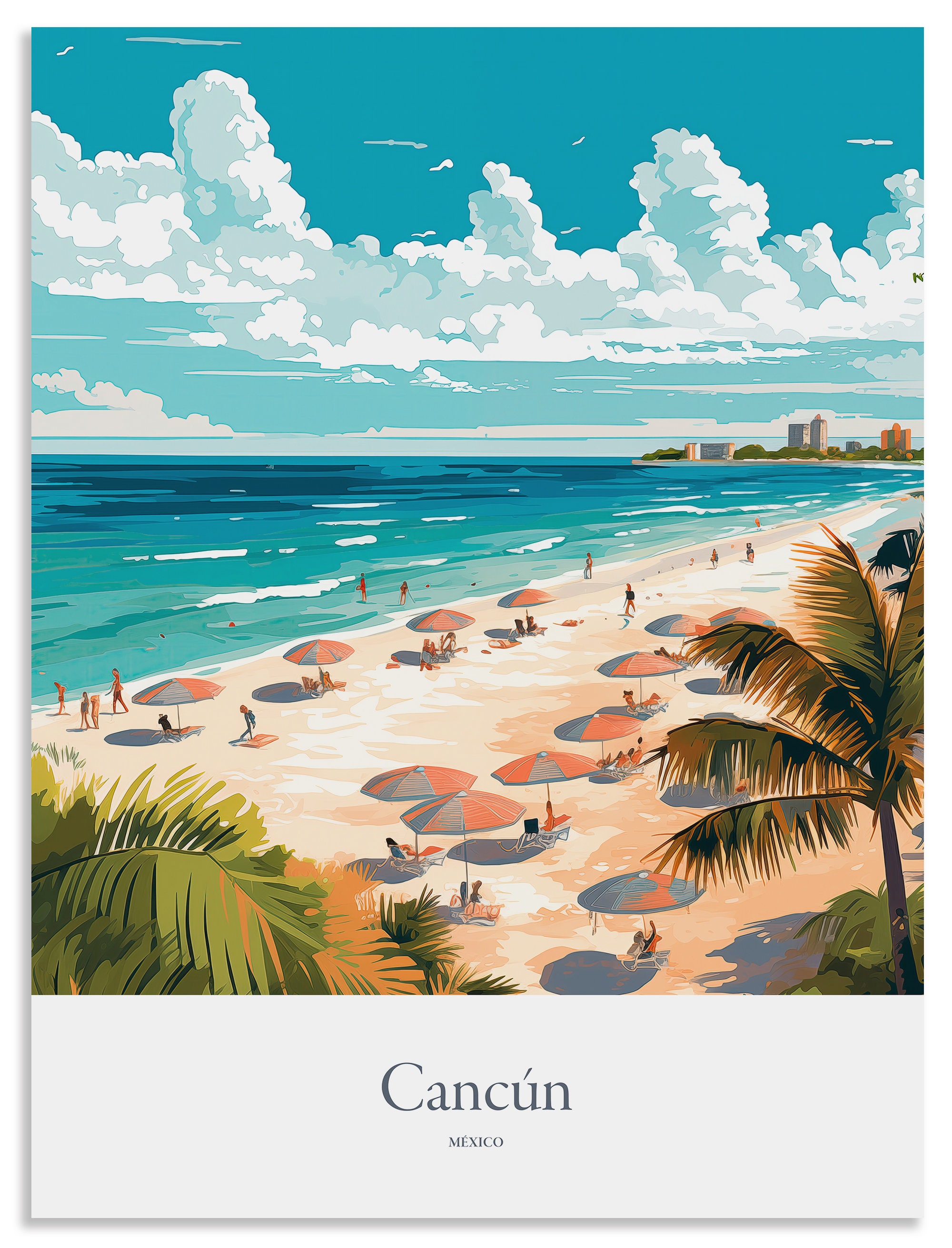 Cancún Print Cancún Poster Cancún Gift México Souvenir Cancún Wall Art ...