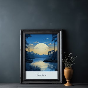 Louisiana Print Louisiana Poster Louisiana Gift USA Souvenir Louisiana ...