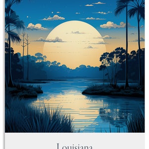 Louisiana Print Louisiana Poster Louisiana Gift USA Souvenir Louisiana ...
