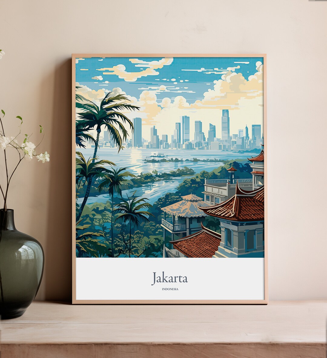 Jakarta Print Jakarta Poster Jakarta Gift Indonesia Souvenir Jakarta ...