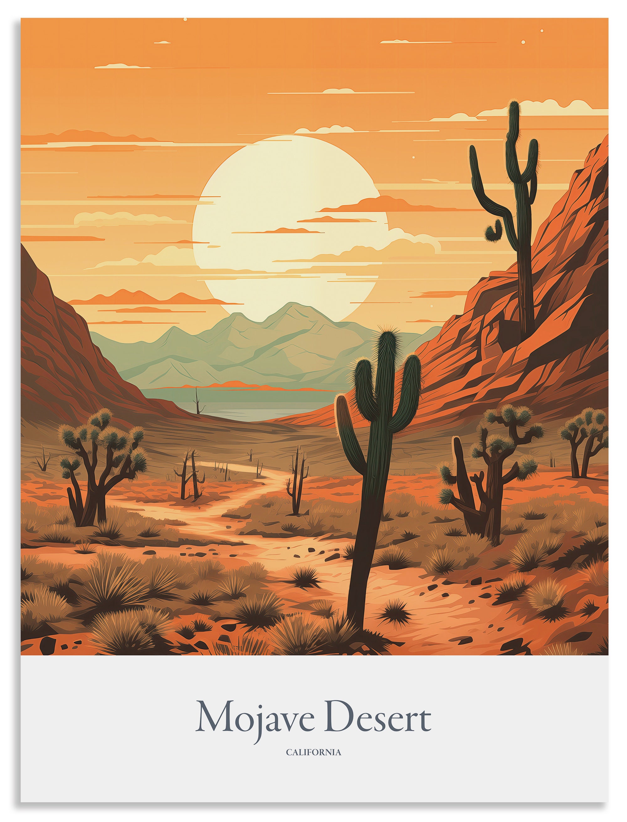 Mojave Desert Print Mojave Desert Poster Mojave Desert Gift California ...