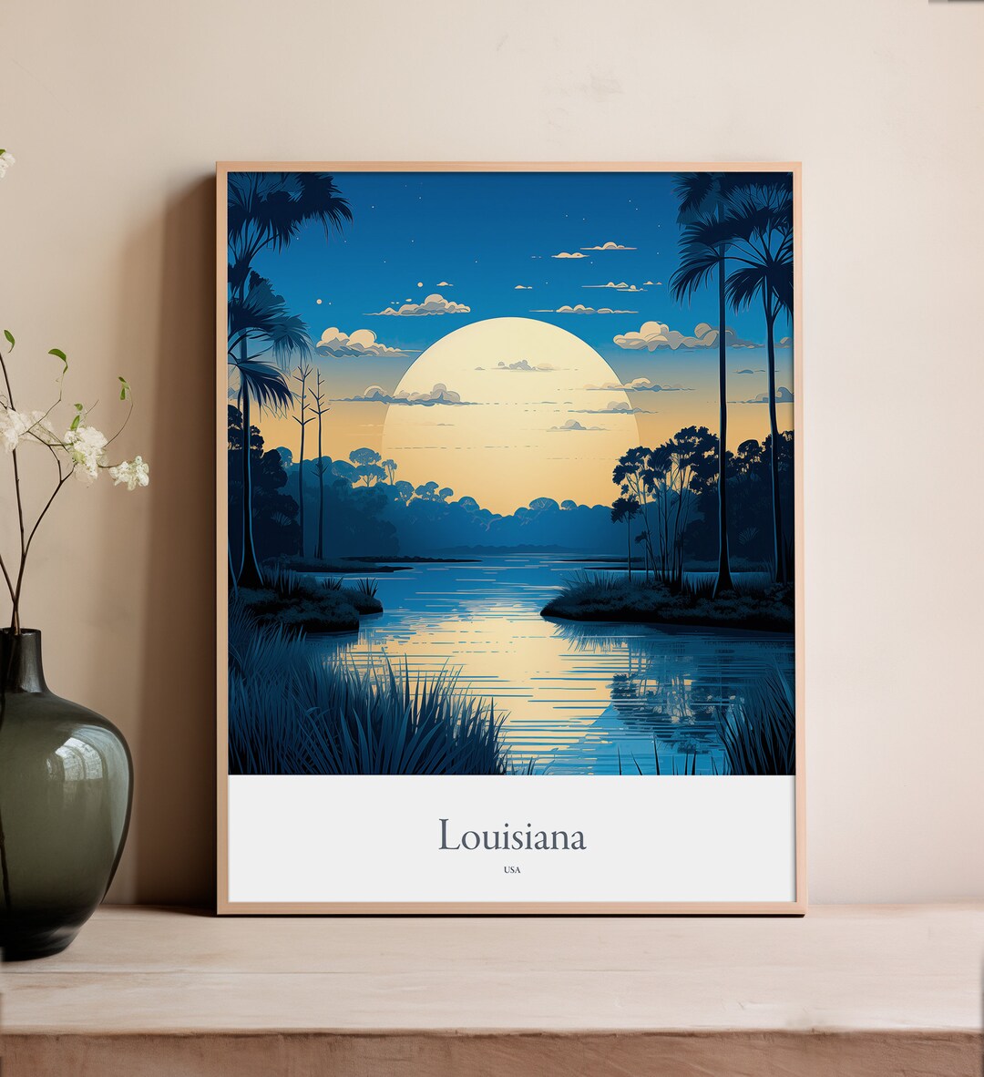 Louisiana Print Louisiana Poster Louisiana Gift USA Souvenir Louisiana ...