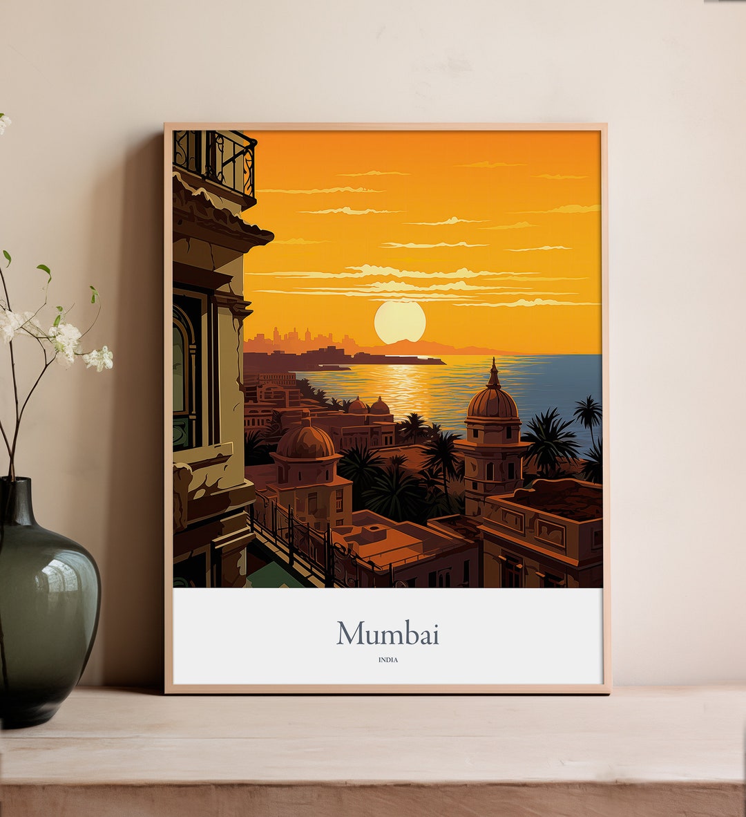 Mumbai Print Mumbai Poster Mumbai Gift India Souvenir Mumbai Wall Art ...