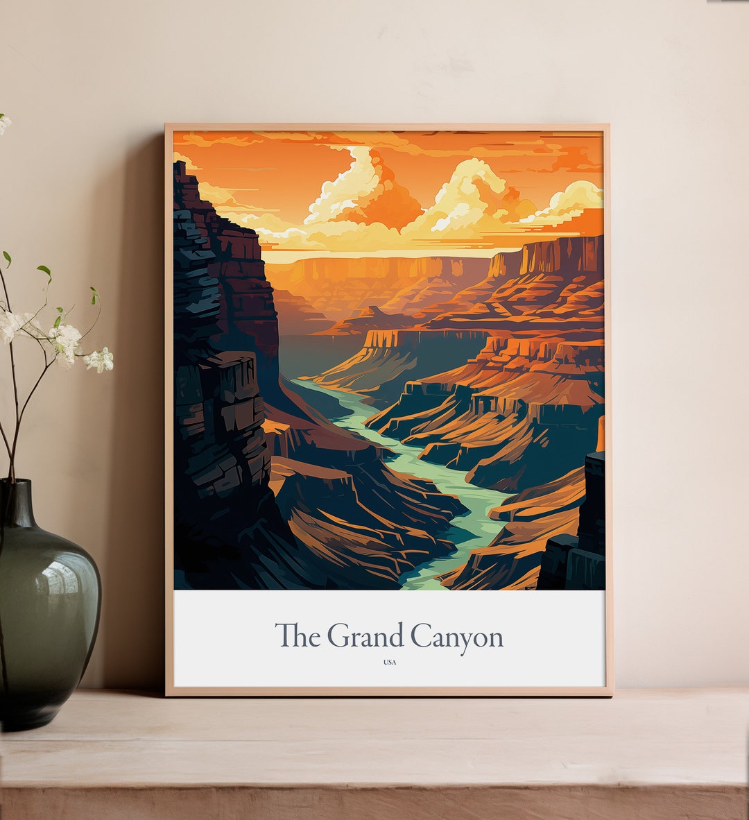 Grand Canyon Print Poster Grand Canyon Gift USA Souvenir Grand - Etsy