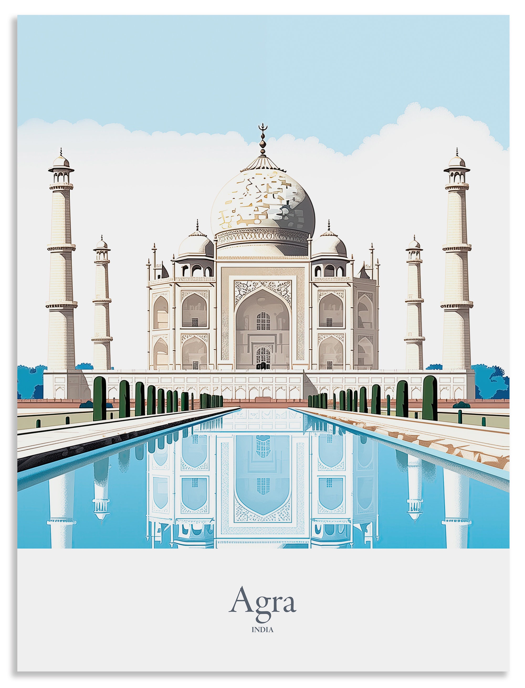 Agra Print Agra Poster Agra Gift India Souvenir Agra Wall Art - Etsy