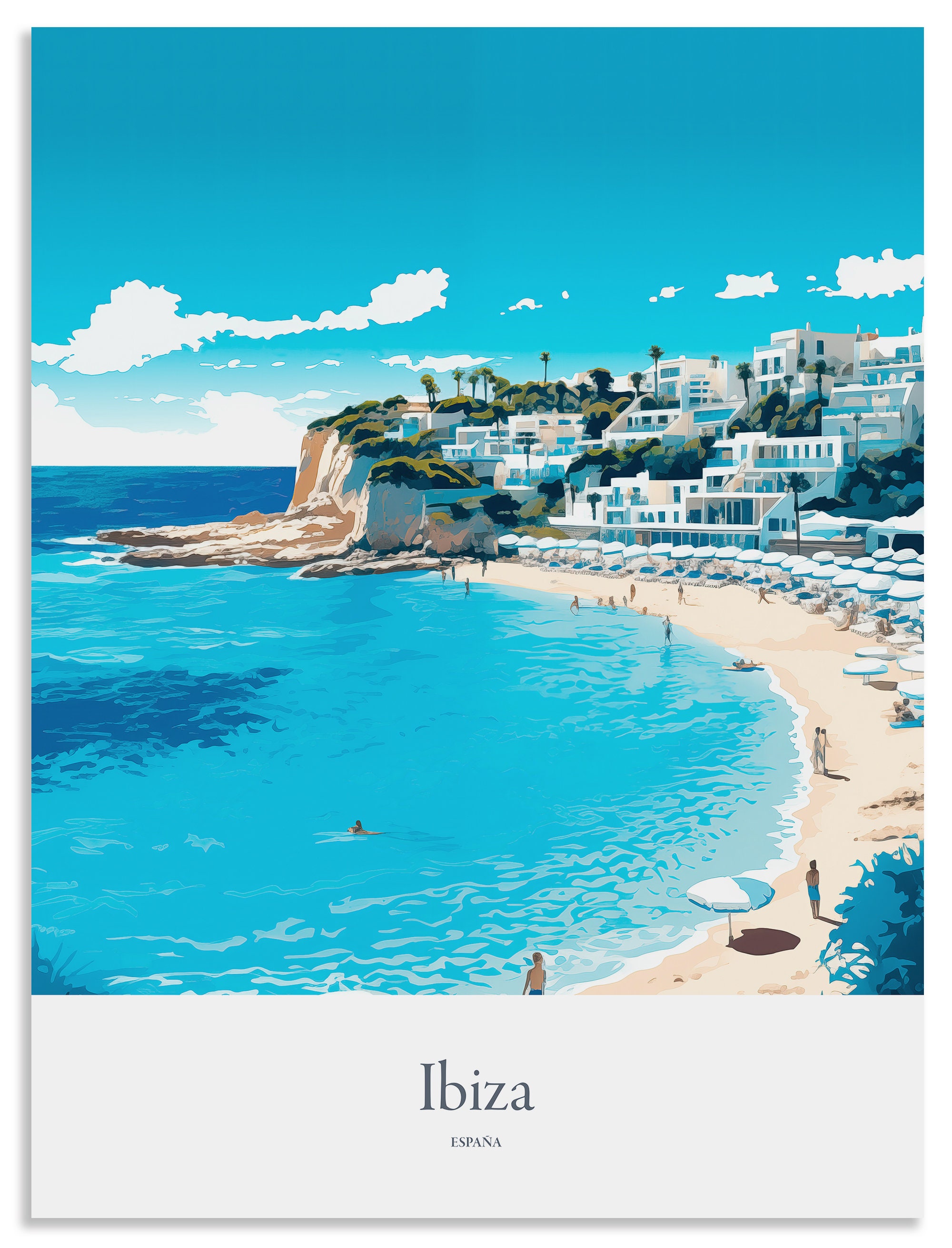 Ibiza Print Ibiza Poster Ibiza Gift Spain Souvenir Ibiza Wall Art Ibiza Travel Poster - Etsy